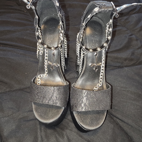 Dolls Kill | Shoes | Dolls Kill Black Platforms With Charms Corset Look ...